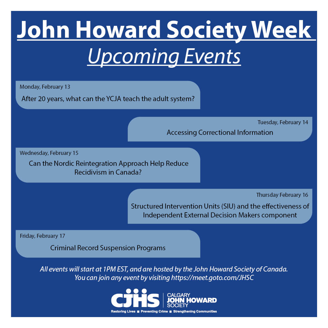 John Howard Society Week 2023 – Calgary John Howard Society